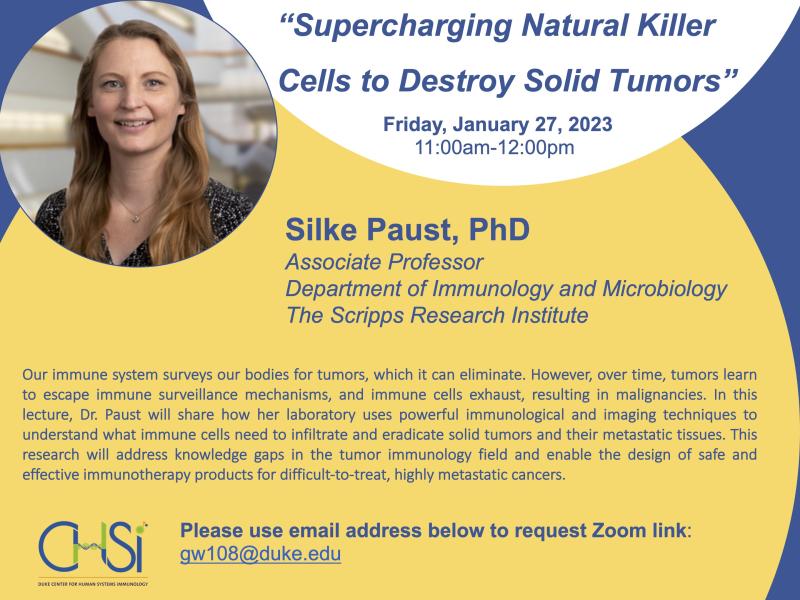 Join Dr. Silke Paust for a CHSI Seminar on Join Dr. Silke Paust for a CHSI Seminar on